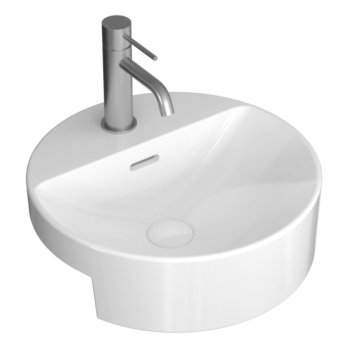Seima Syros 402 Ceramic Basin - White Gloss, 1 Taphole