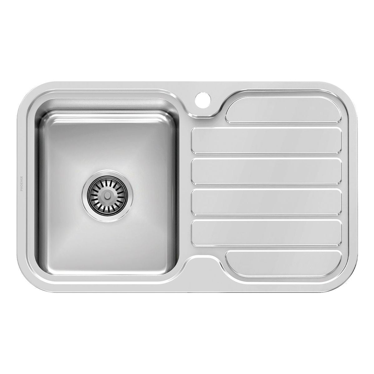 1000 Series Single Left Hand Bowl Sink with Drainer and Taphole
