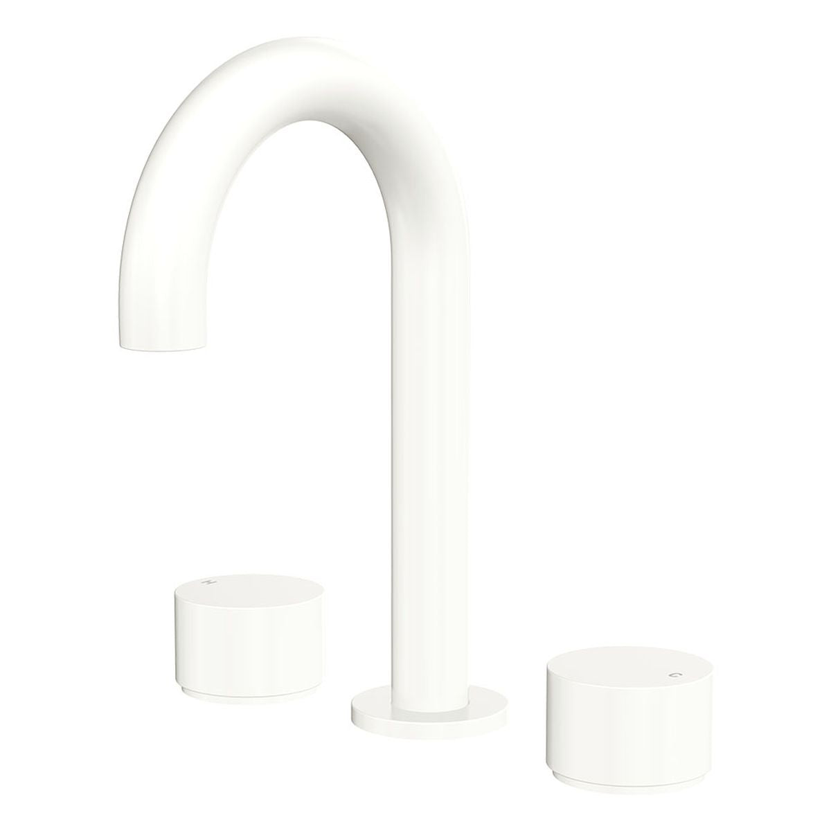 Kaya Round Hob Set, Round Taps, Matte White
