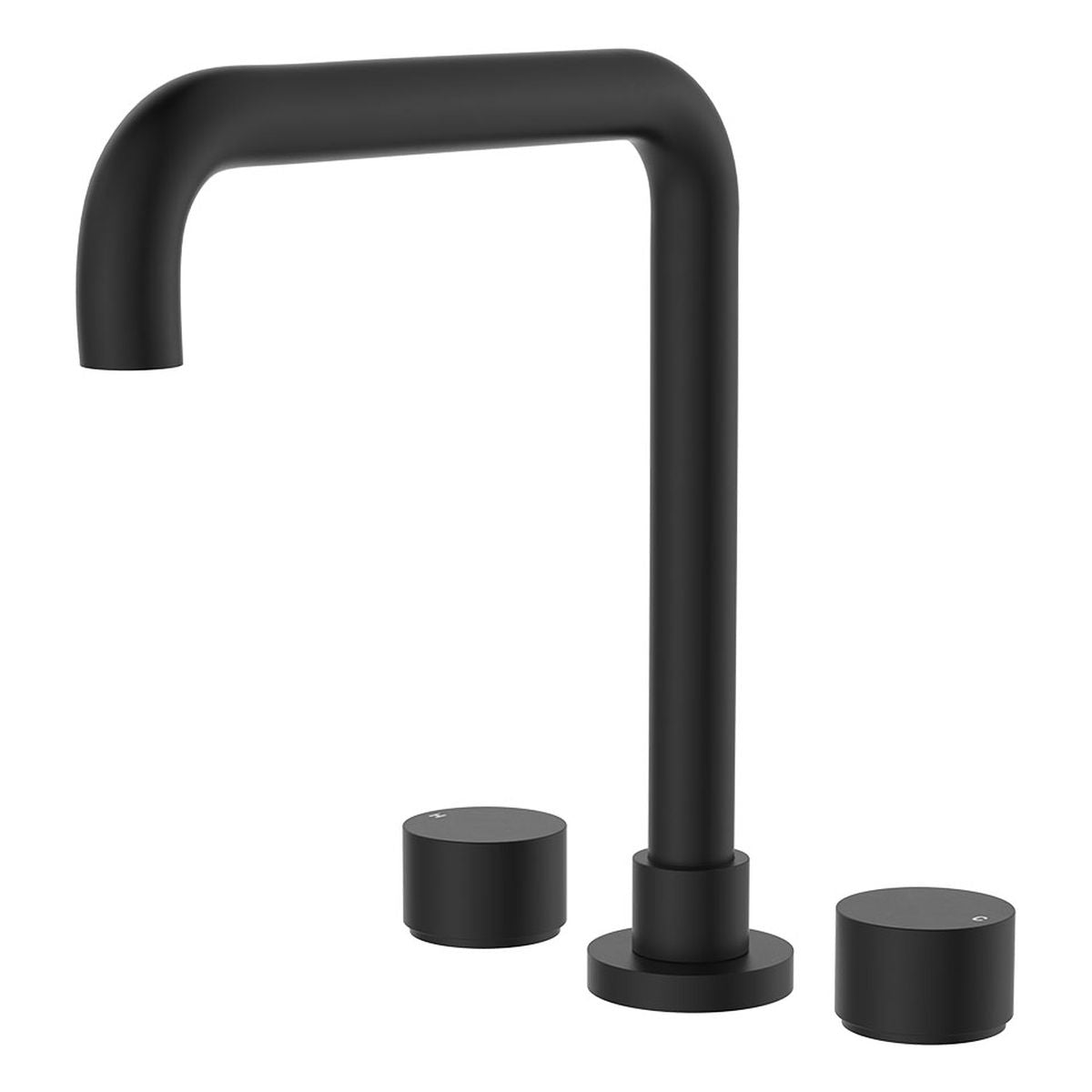 Kaya Squareline Hob Set, Round Taps, Matte Black