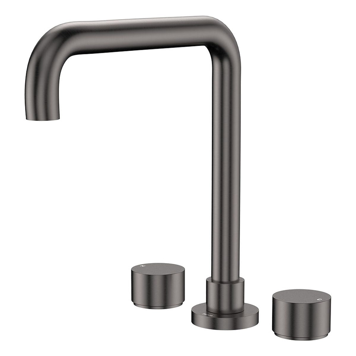 Kaya Squareline Hob Set, Round Taps, Gun Metal