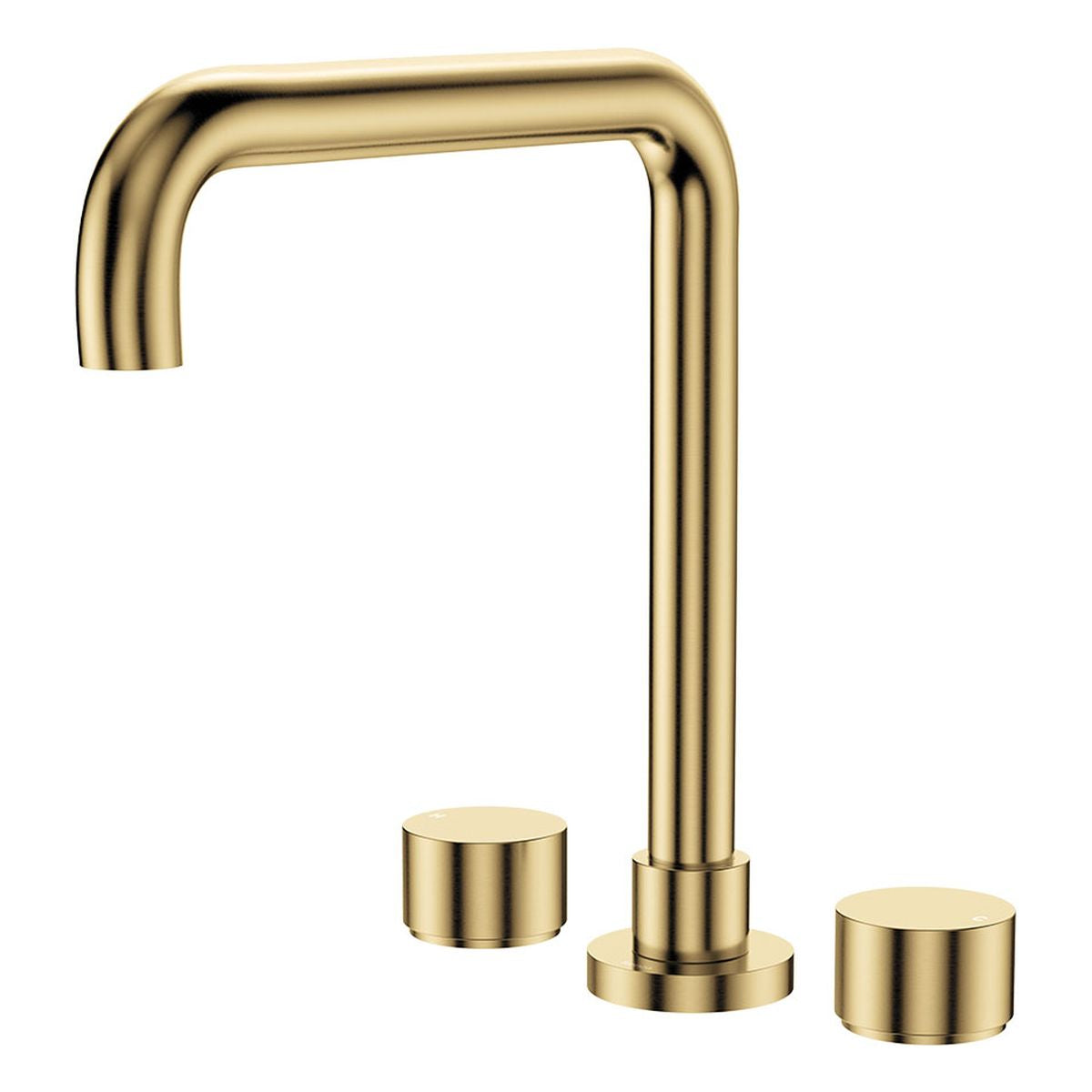 Kaya Squareline Hob Set, Round Taps, Urban Brass