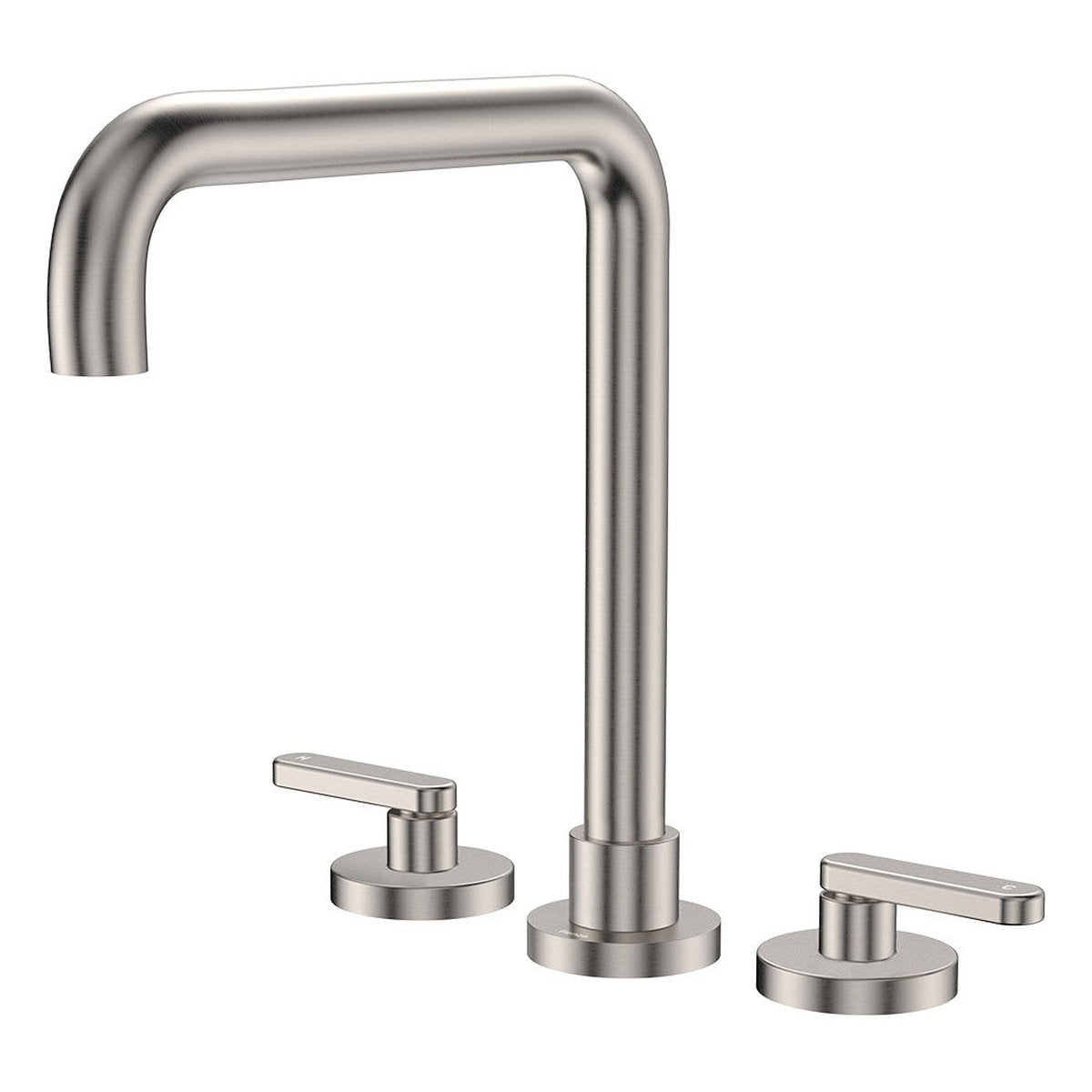 Fienza Kaya Squareline Hob Set, Lever Taps, Brushed Nickel