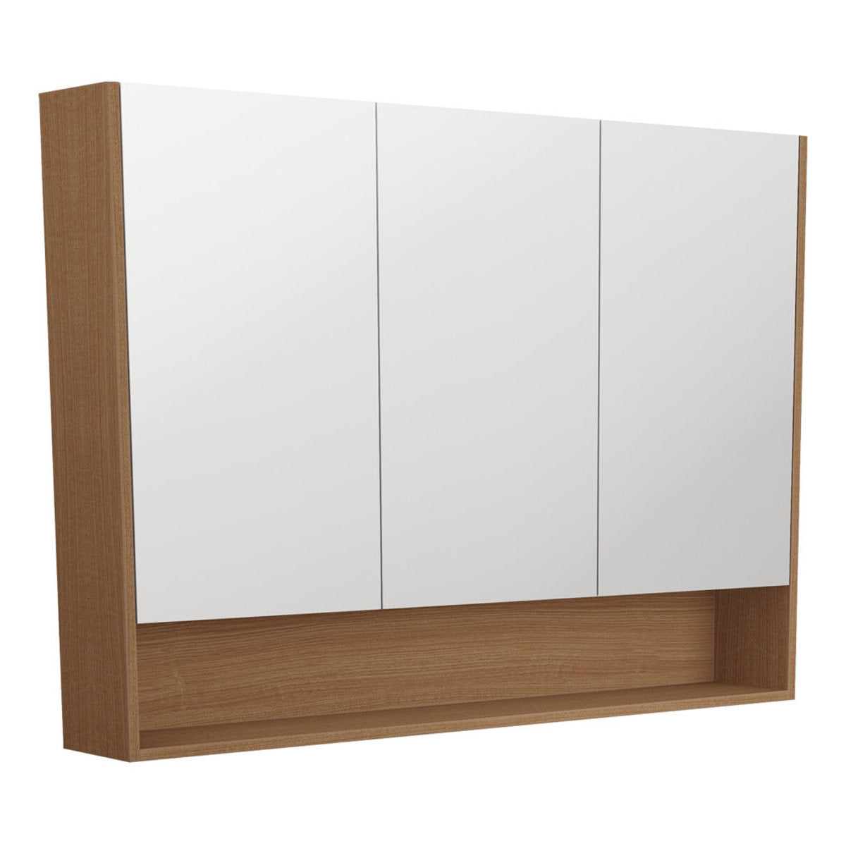 Fienza 1200 Mirror Cabinet with Display Shelf, Walnut