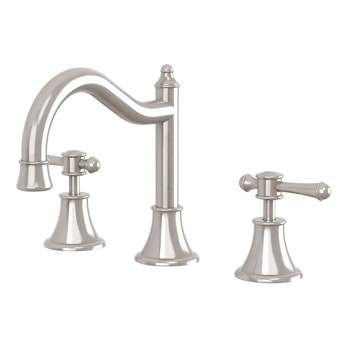 Nostalgia Lever Basin Set Shepherds Crook - Brushed Nickel