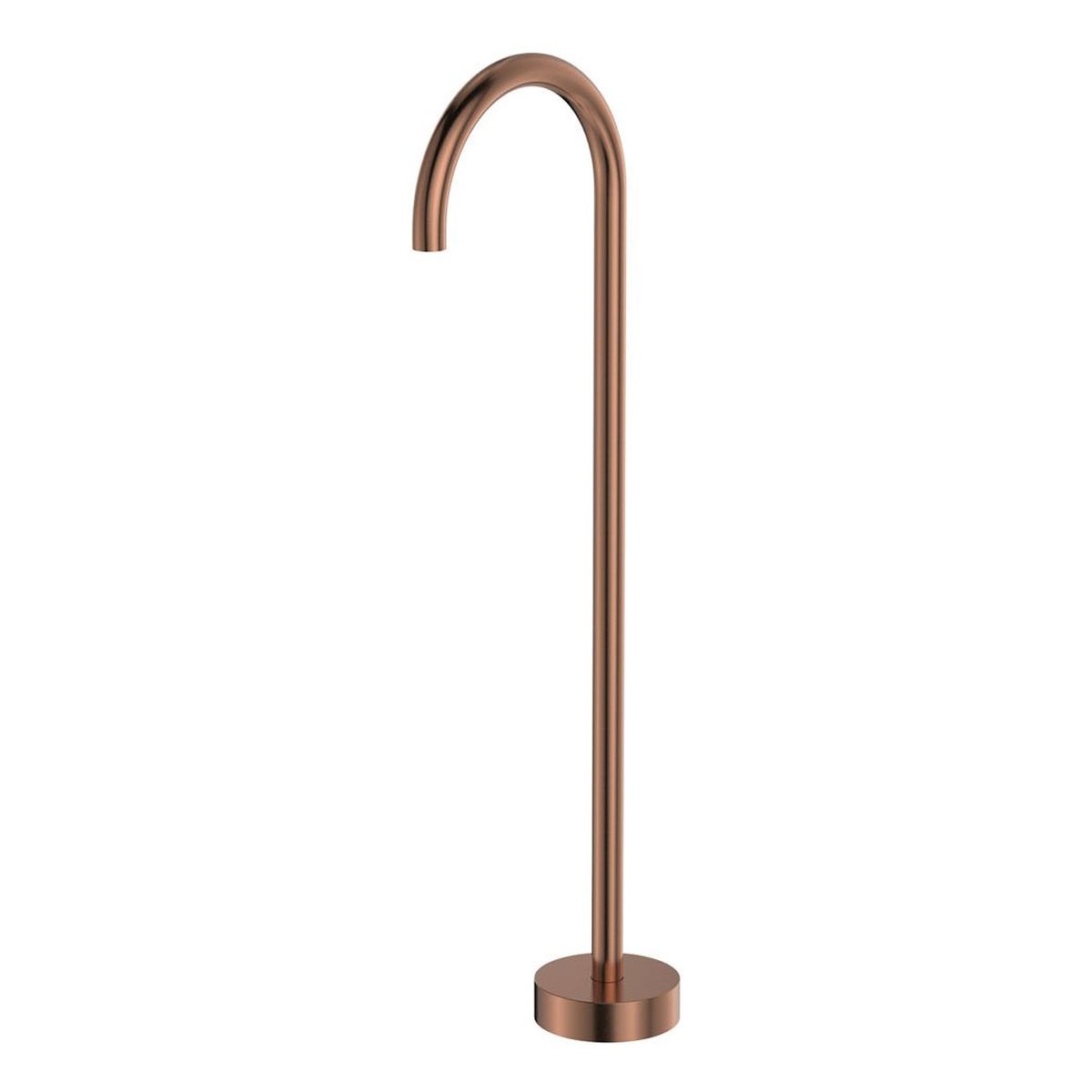 Kaya Gooseneck Floor Mounted Bath Outlet, Brushed Copper