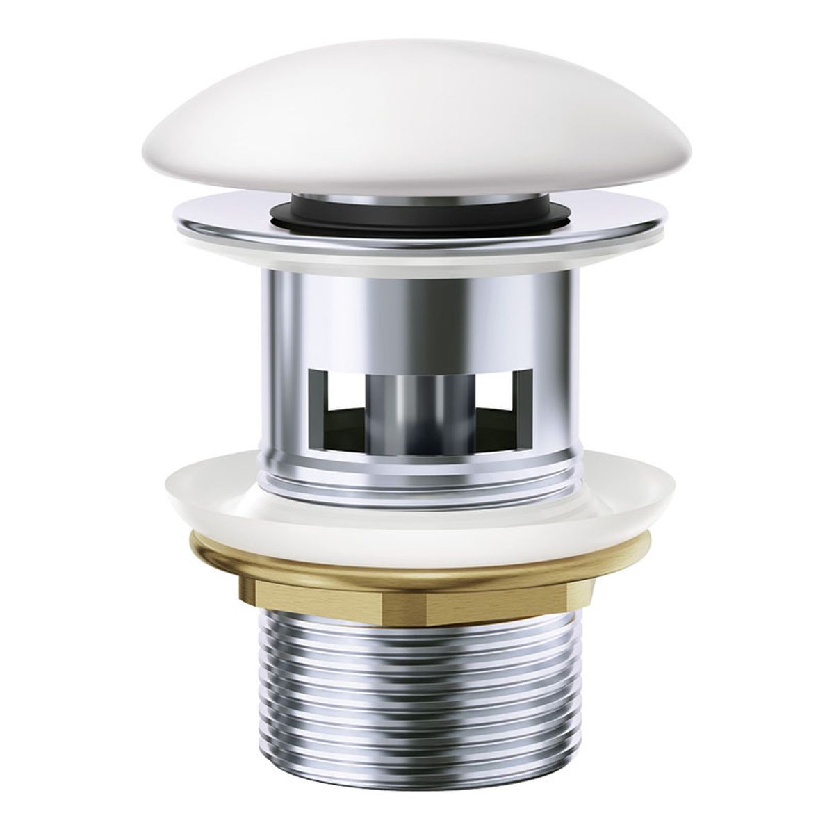 Pop-Up 32mm Overflow Basin Waste, Matte White Ceramic Cap