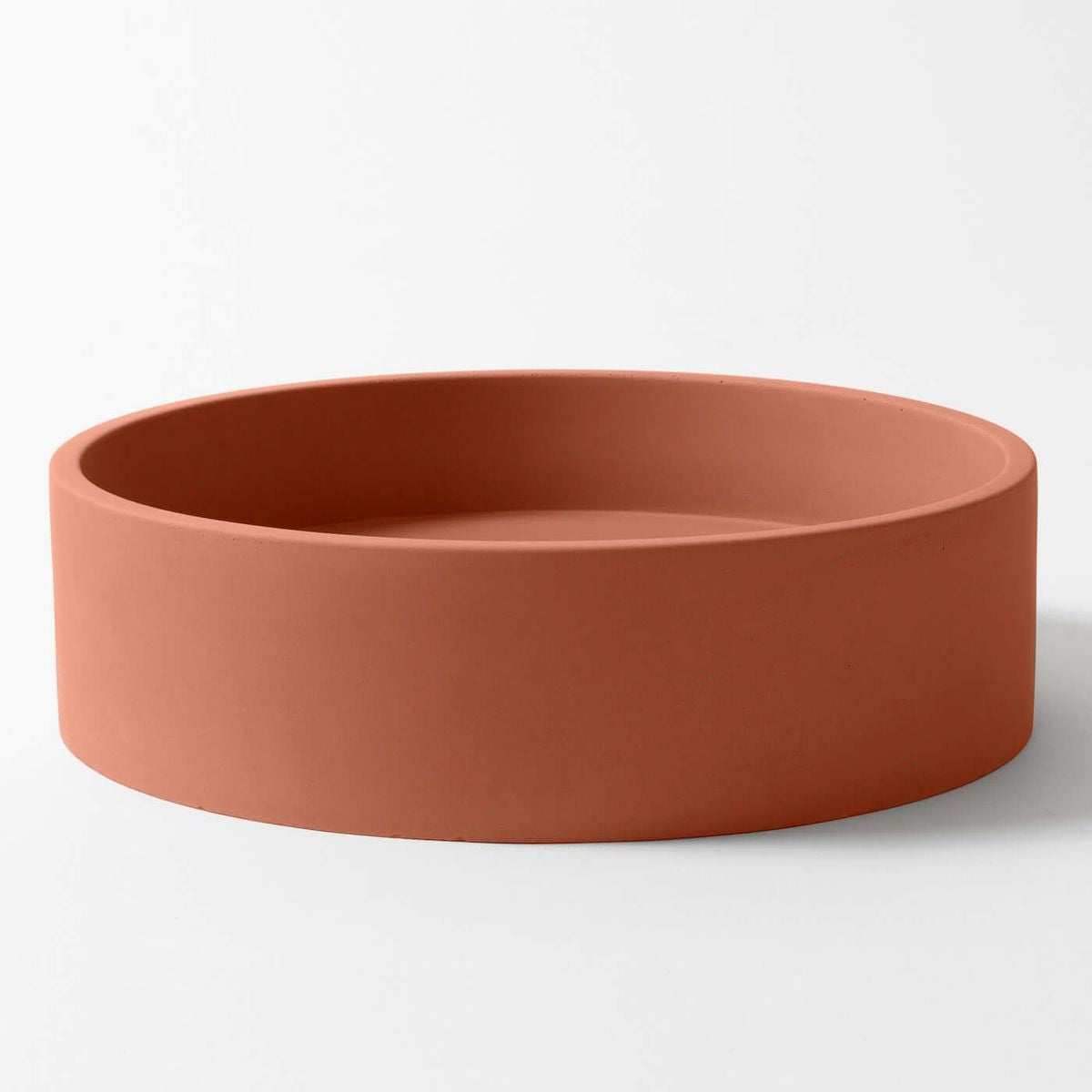 Wirli Cylinder Concrete Vessel Basin - Terracotta